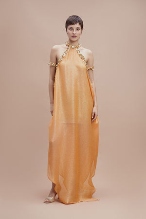Woman Twingy gold ISIS Silk Dress 2000448 | Sana Osmani