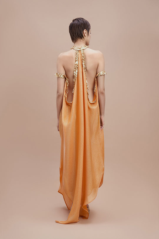 Woman Twingy gold ISIS Silk Dress 2000448 | Sana Osmani